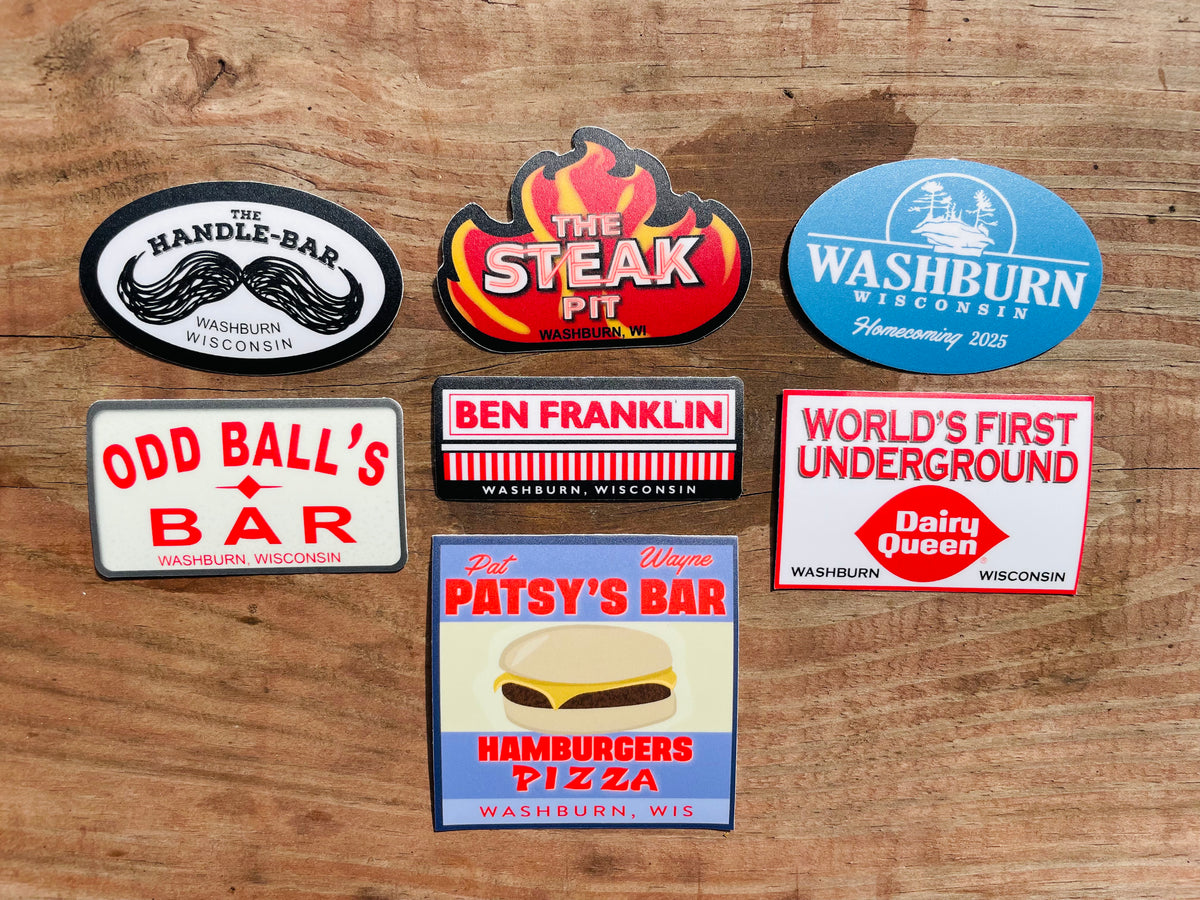 Washburn Vintage Sign Stickers – Bemused Creative