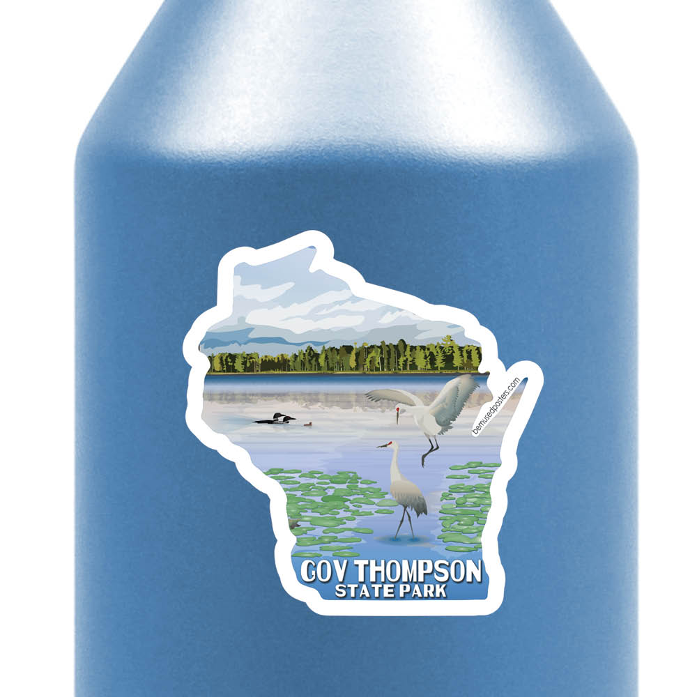 Gov. Thompson State Park - Crane Sticker – Bemused Creative