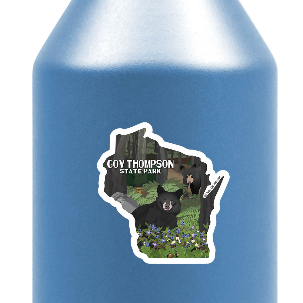 Gov. Thompson State Park - Bear Sticker – Bemused Creative