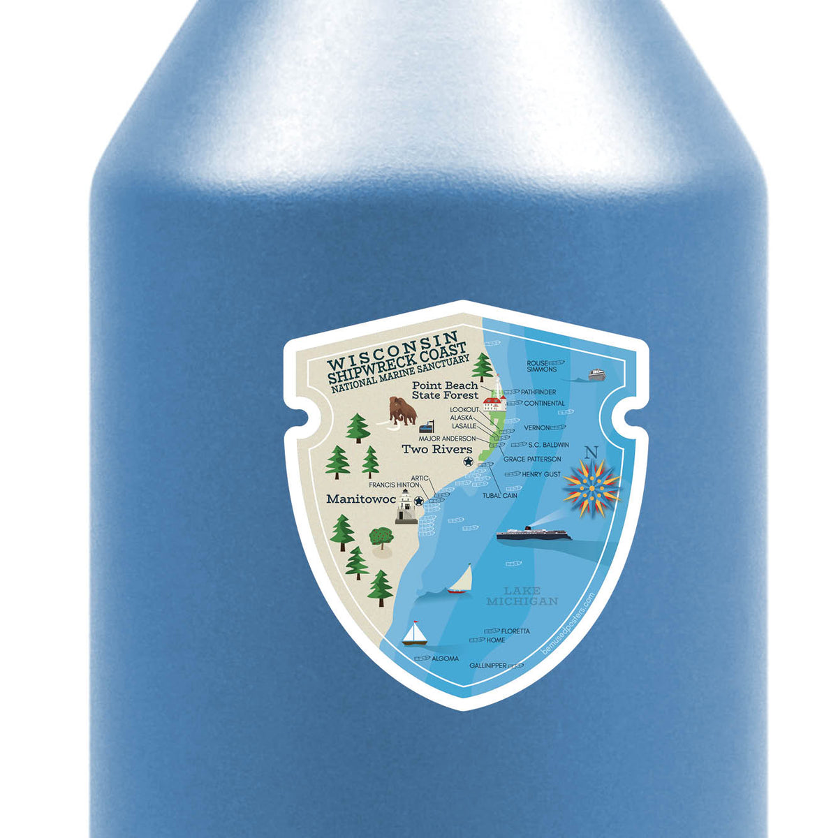 Point Beach State Park - Shipwreck Sticker – Bemused Creative