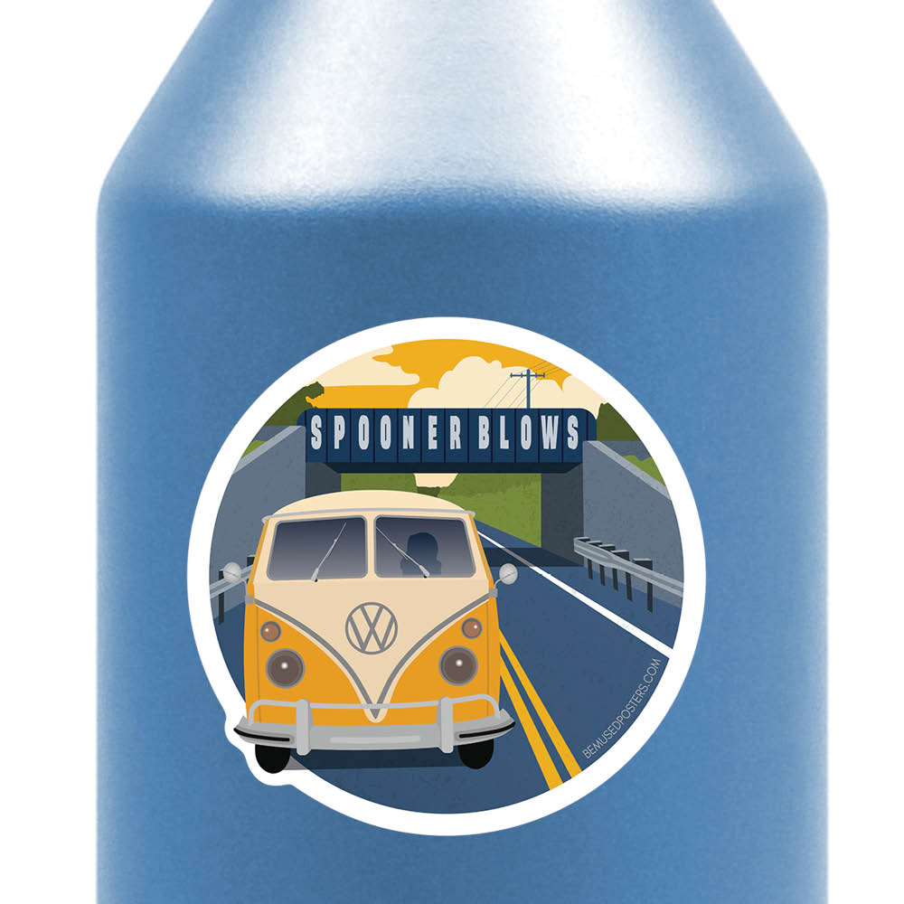 Spooner Blows Sticker – Bemused Creative