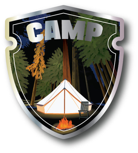 Camp Vinyl Sticker – Bemused Design